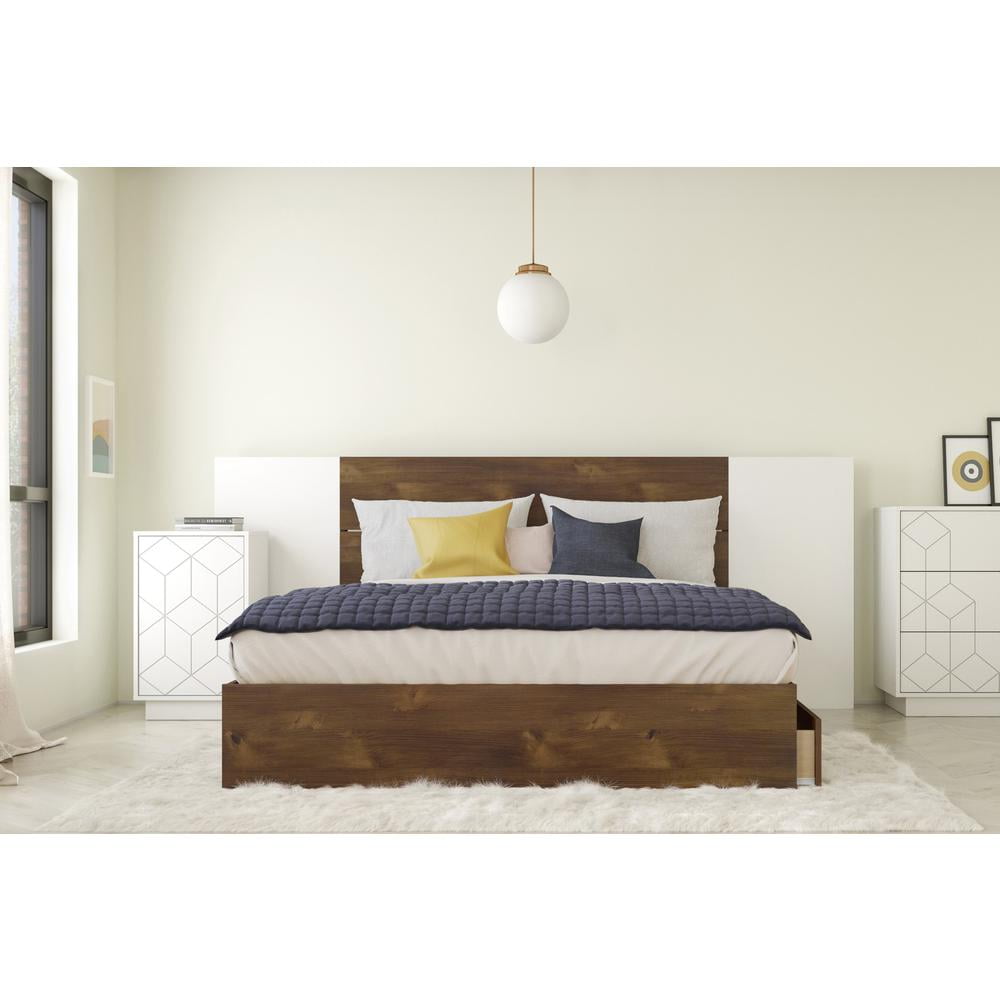 Nexera Waterloo 4 Piece Queen Size Bedroom Set, Truffle and White ...