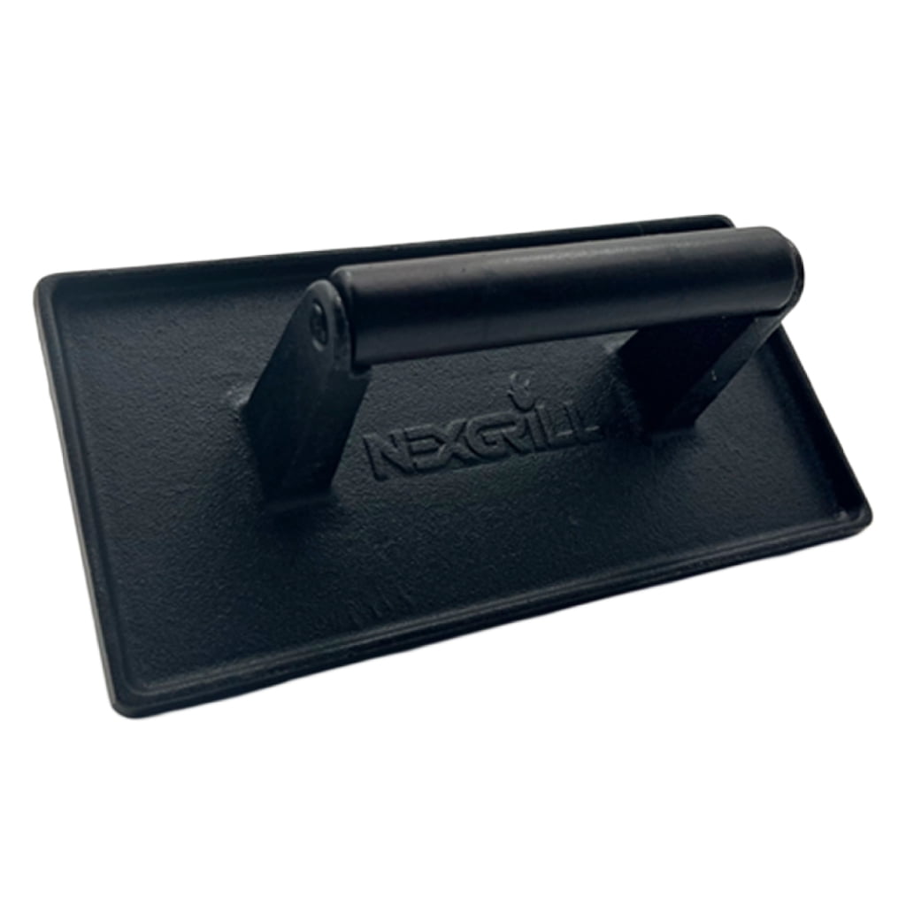 Nexgrill Cast Iron Burger Press with Wooden Handle – 8.75" x 4.5" Heavy ...