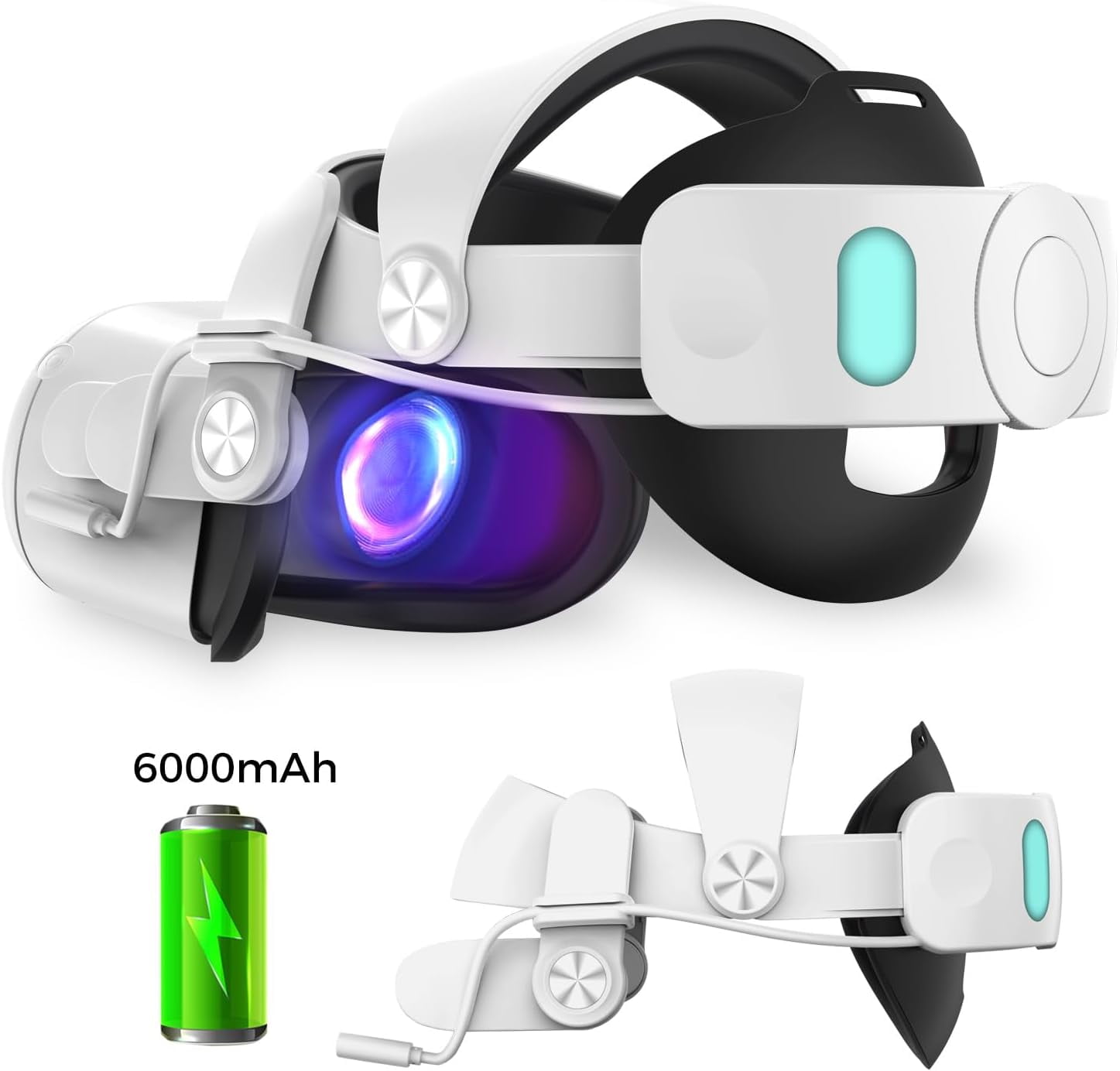NexiGo S32 Head Strap with 6000 mAh Battery for Oculus Quest 2 - Walmart.com