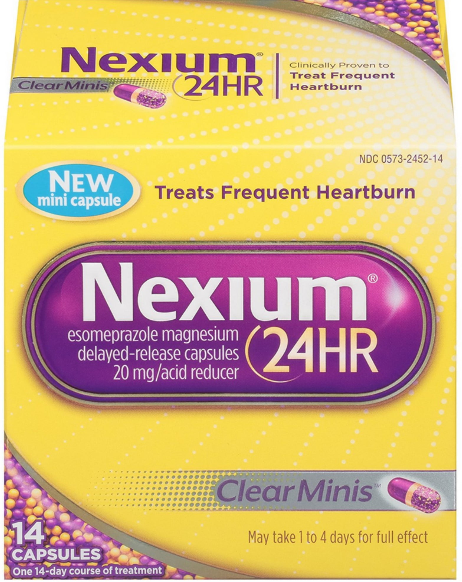Nexium 24HR Clear Minis Acid Reducers Capsules, 20mg 14 ea (Pack of 6 ...