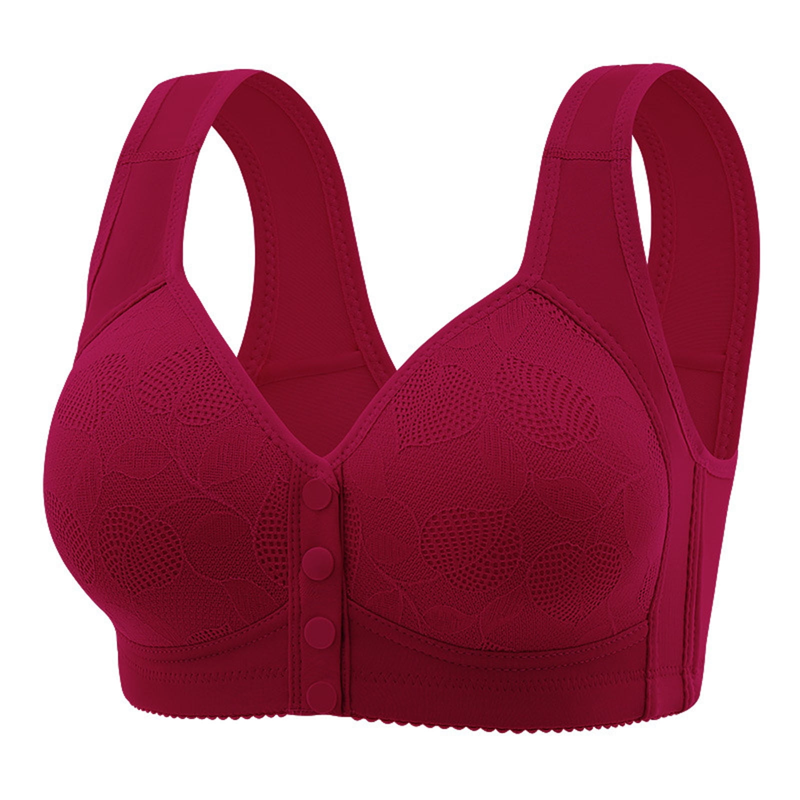 Nexjvus Bras for Older Women Strapless Strap Wirefree Thin Bra Red Size ...