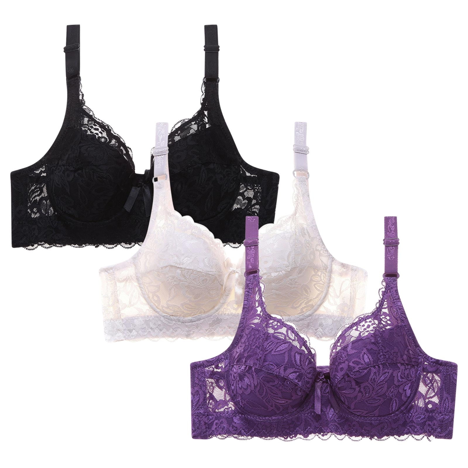 Nexjvus Push Up Bras for Women Wirefree Gathering Bra Leopard-Print ...