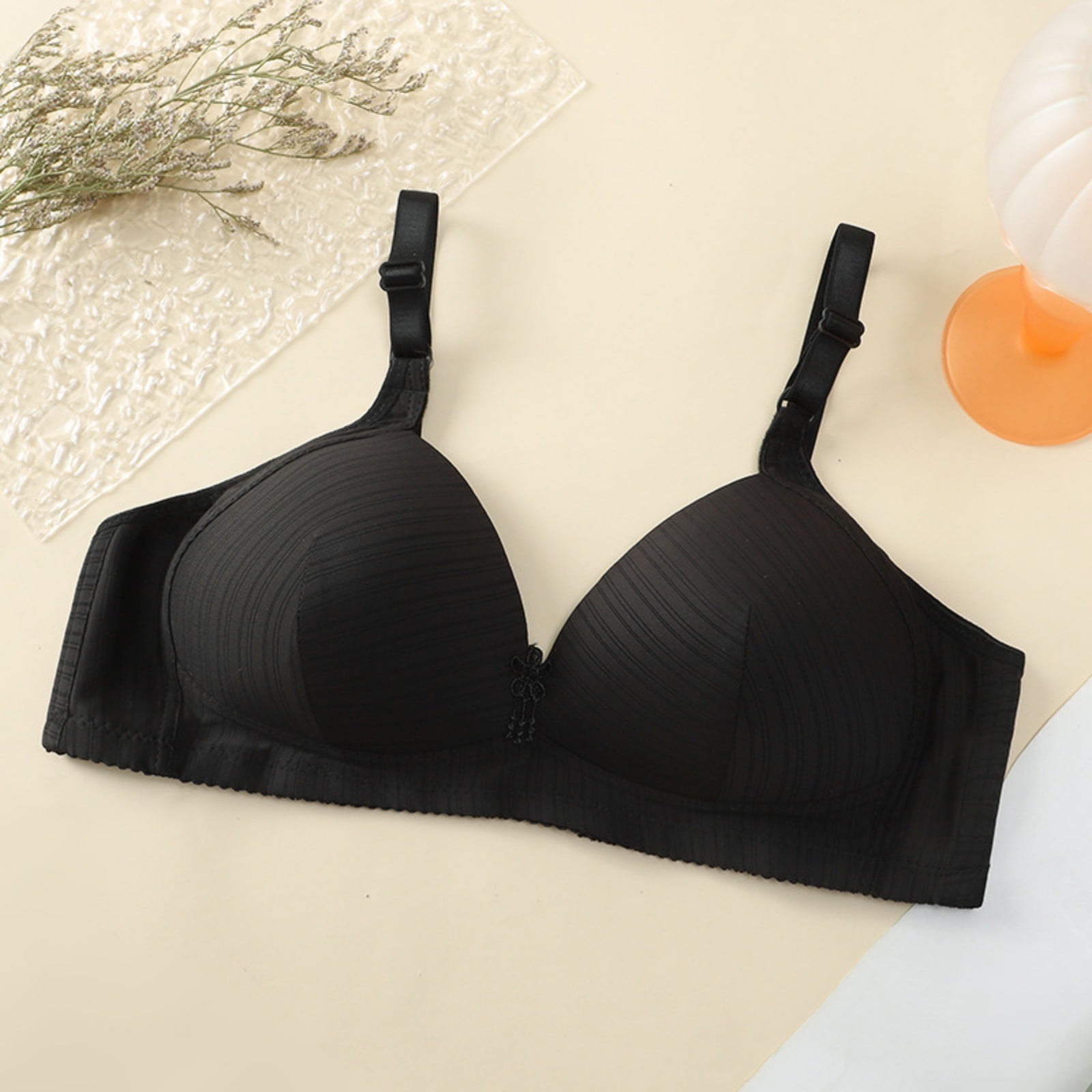 Nexjvus Womens Bras Adjustable Wirefree Thin Comfortable Gathering Bra ...