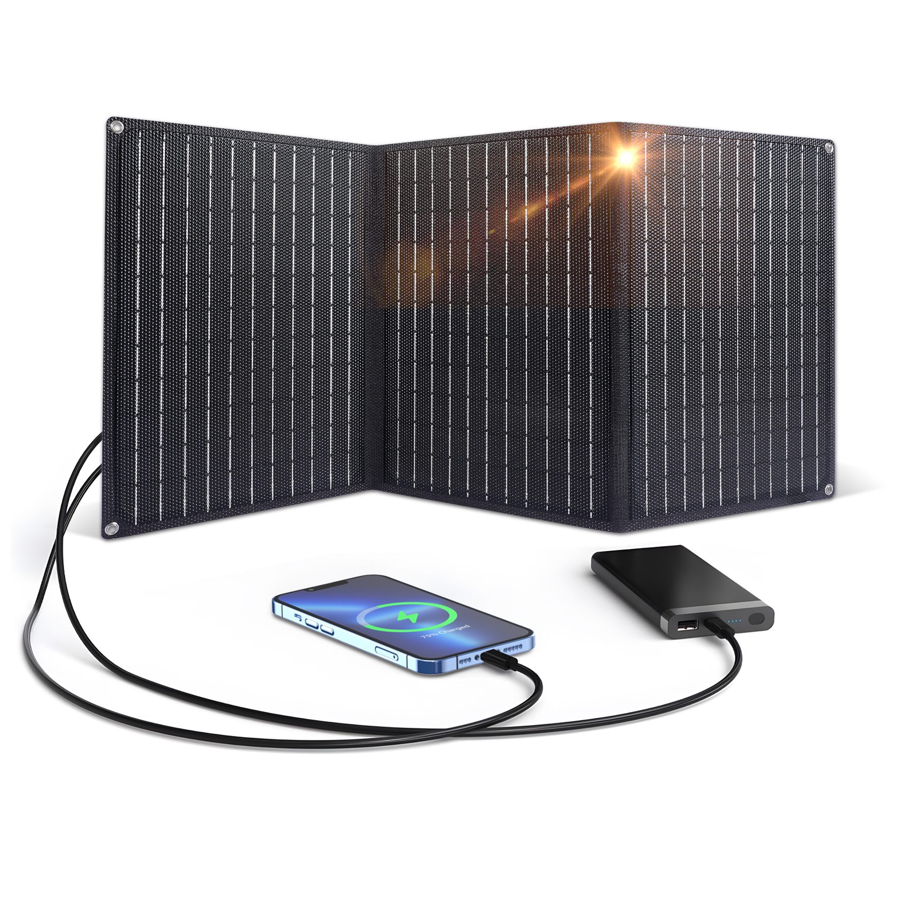 Portable Solar Generator USB Charger 6V 9W Solar Panel Power Storage ...