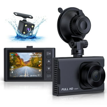 onn. Dual Dash Cam with Ultra-Wide Angle Lens, 3" LCD Screen,1080P ...