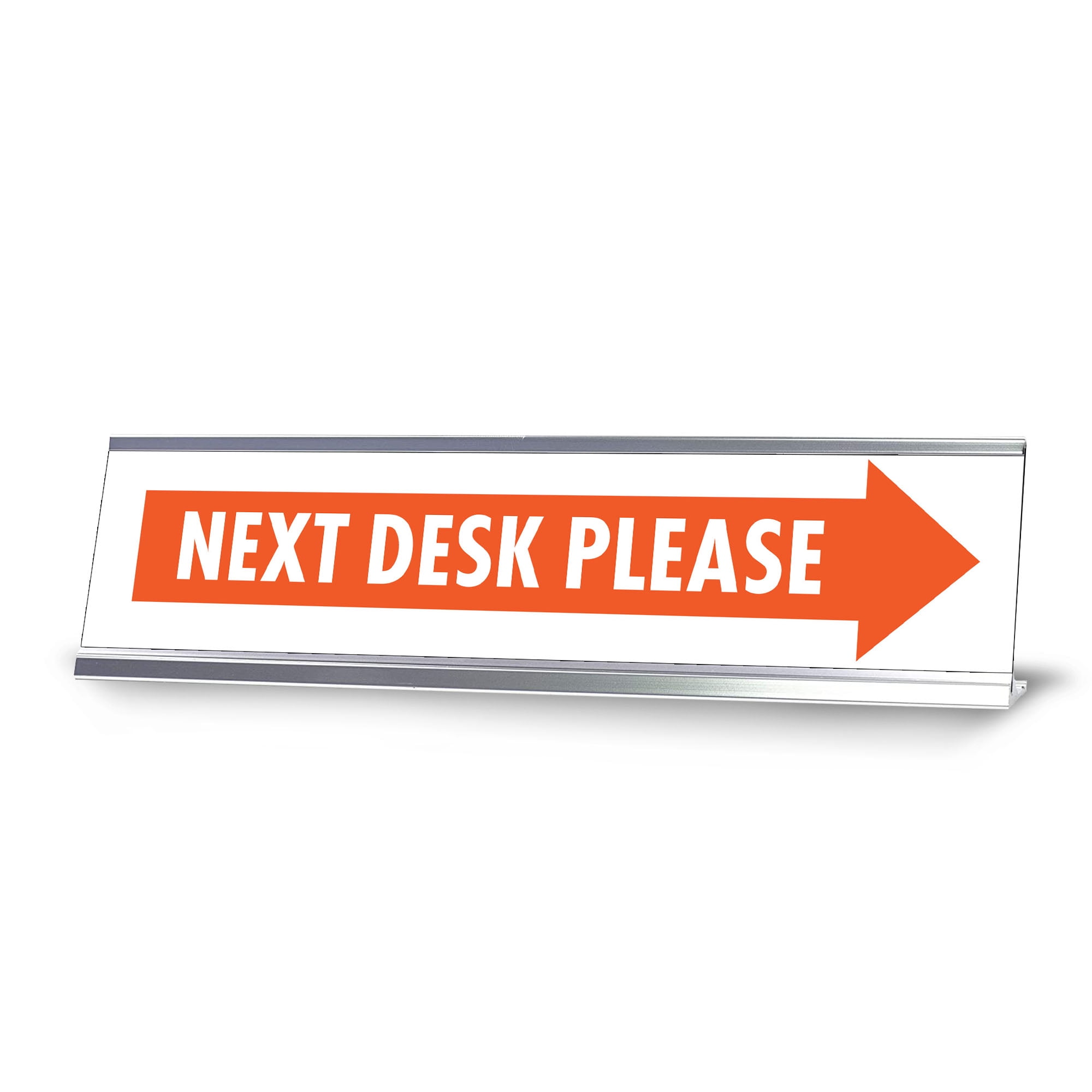 Next Desk Please, Orange Silver Frame, Desk Sign (2x8") - Walmart.com