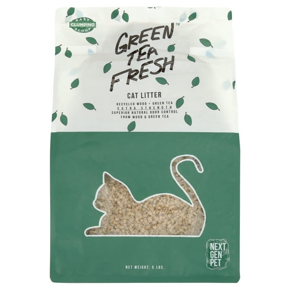Next Gen Green Tea Fresh cat litter made from recycled wood and green ...