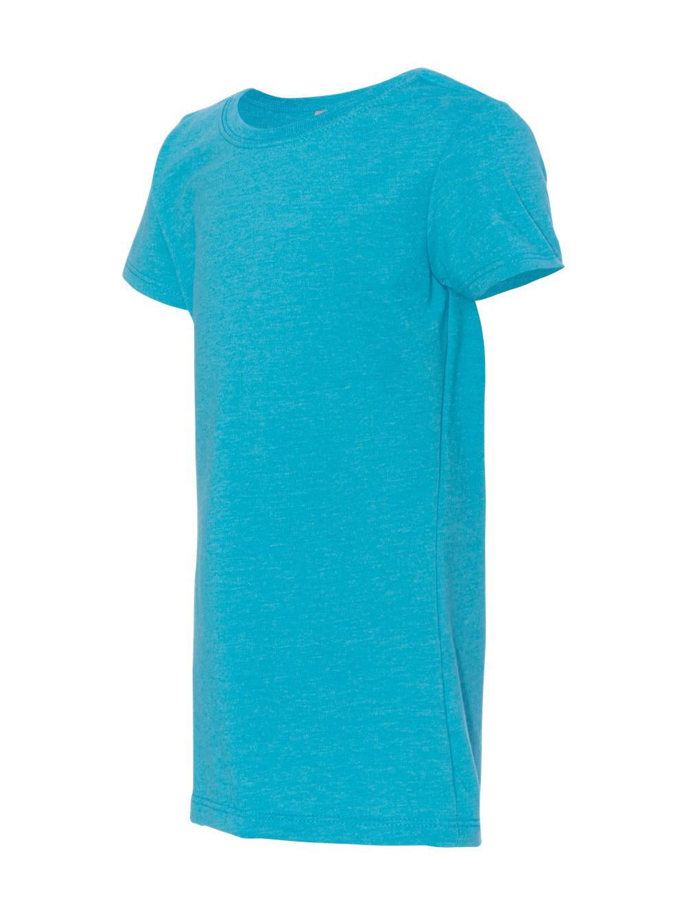 Next Level Girls' The Princess CVC Bondi Blue T-Shirt - Walmart.com