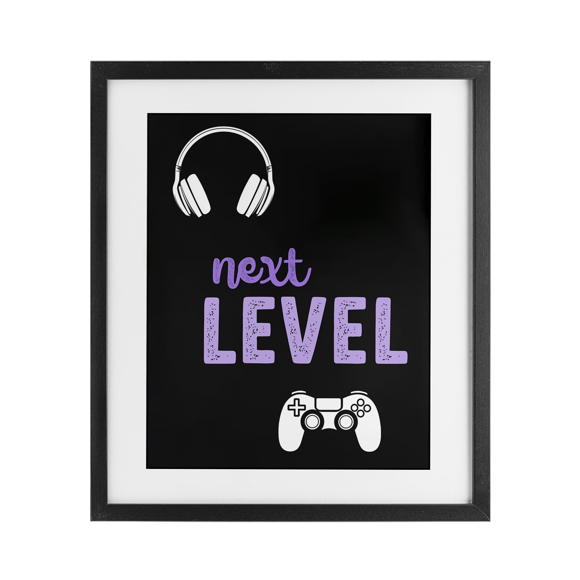 Next Level Headset & Controller Black Framed Print Under Glass, design ...
