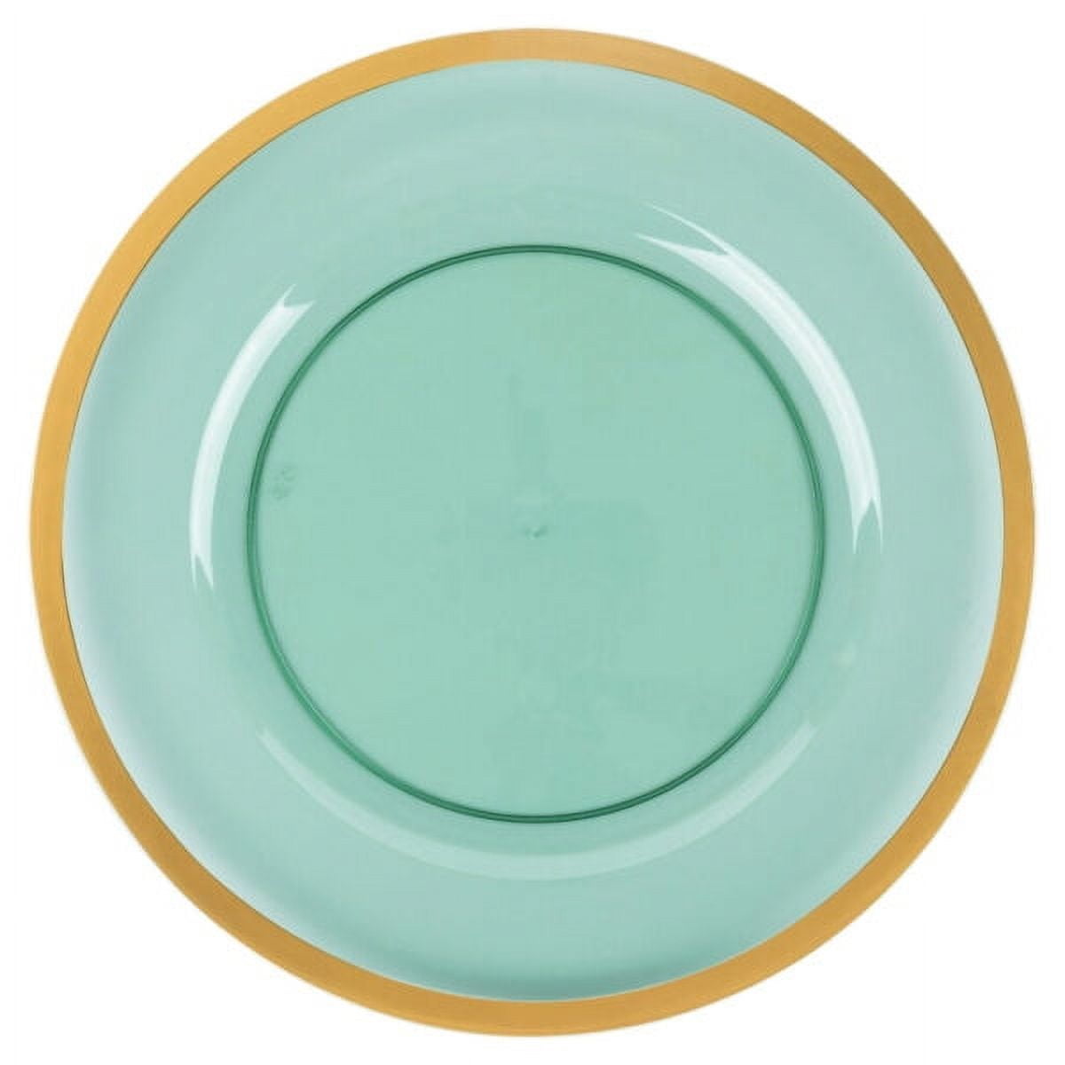 Next Level Stuff 8 Pack Charger Plates 13 Inch Clear Green with Gold ...