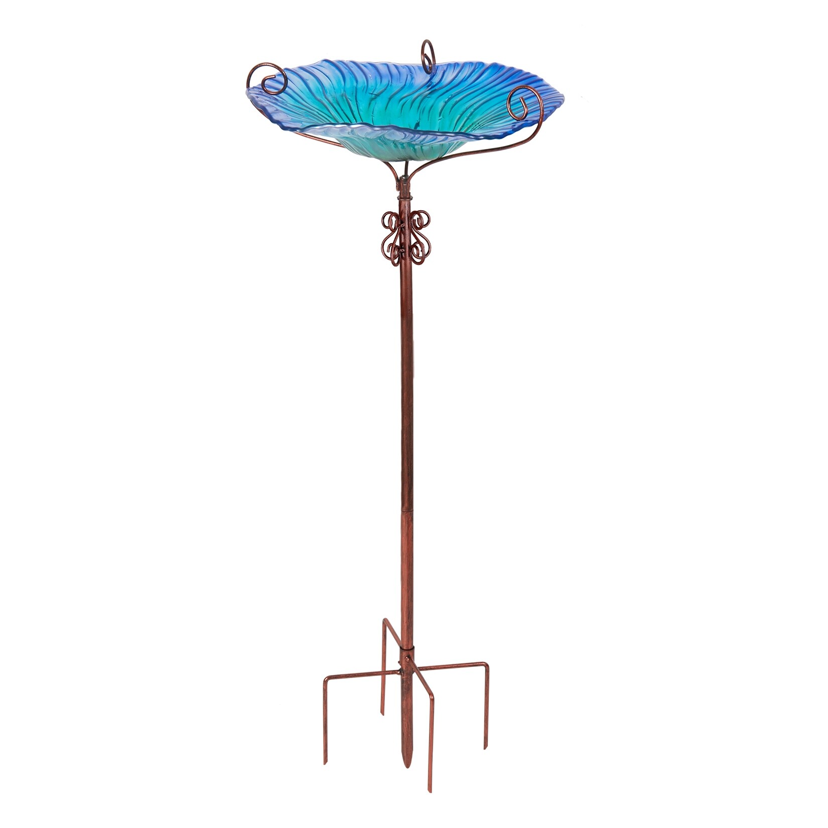 Next Shop LLC Bird Bath/Feeder Stake Glass Outdoor Garden Patio Bird ...