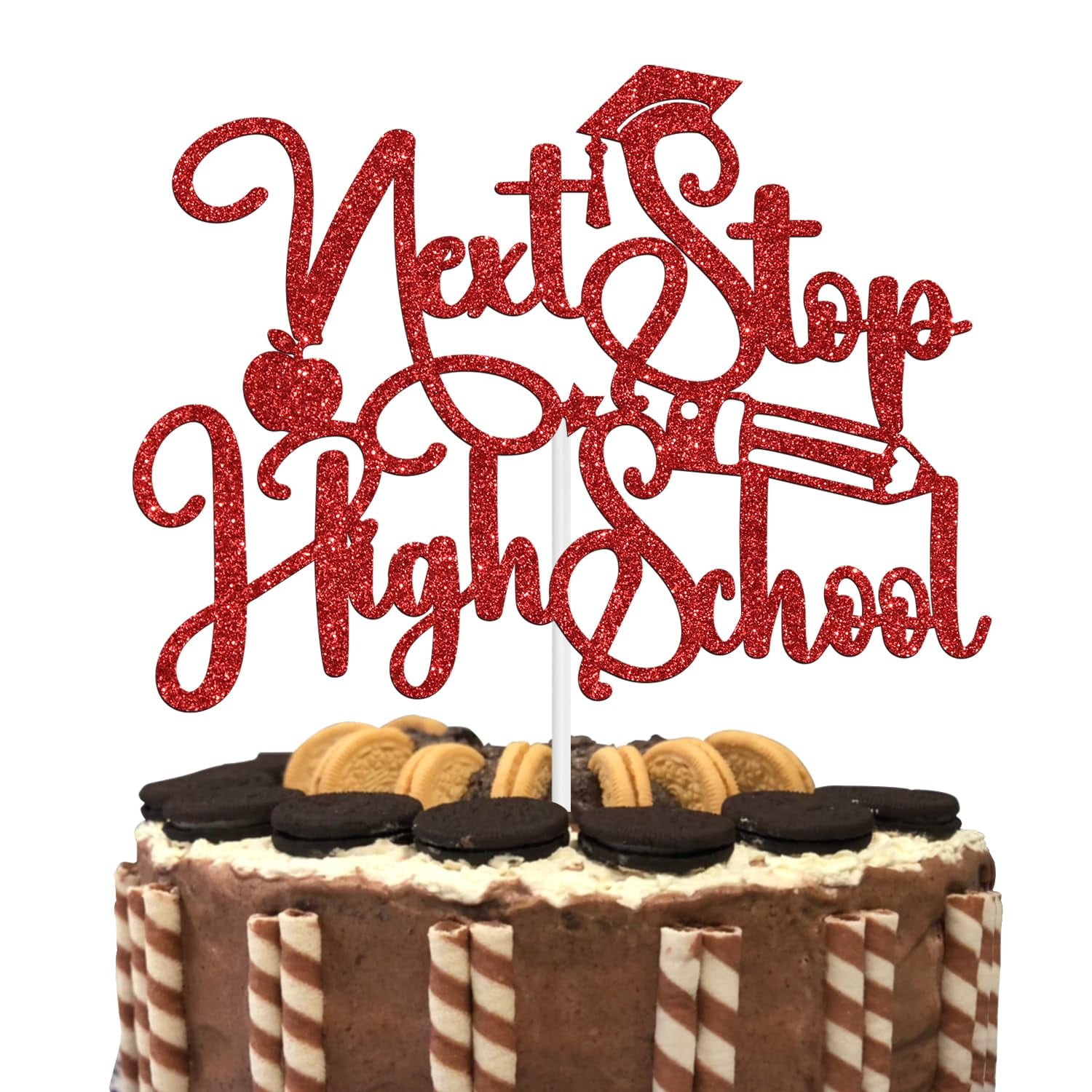 Next Stop HighITSC School Cake Topper, 8th Grad Grade Cake Decor, 2025 ...