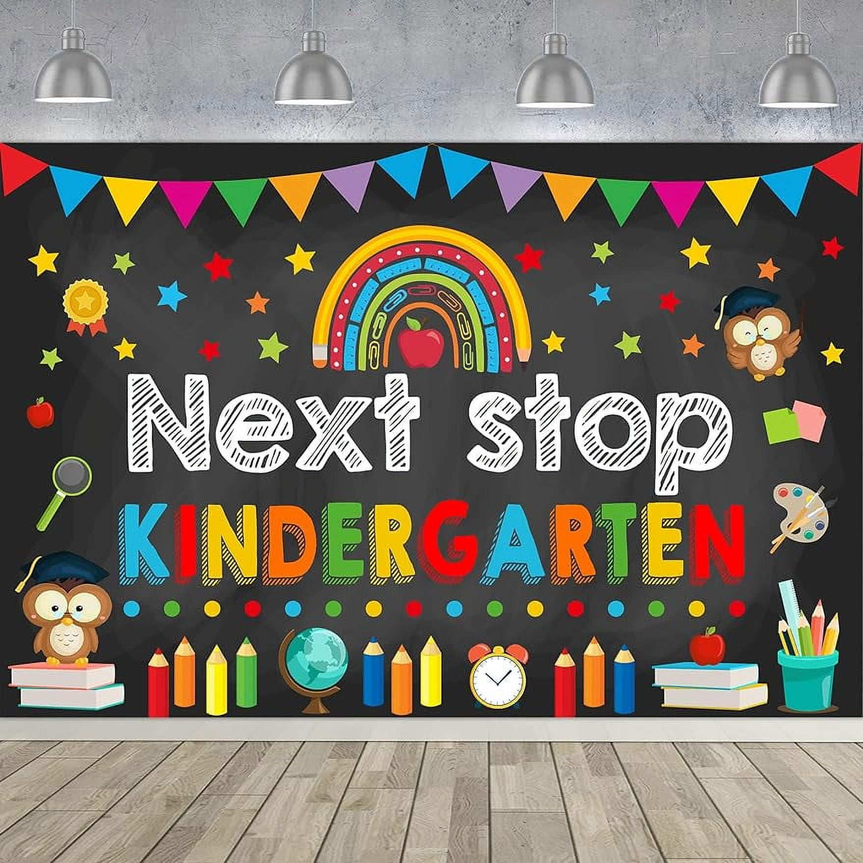 Next Stop Kindergarten Backdrop Banner: Preschool Graduation Decor for ...