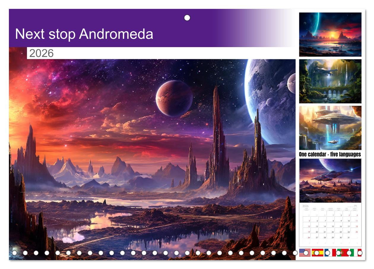Next stop Andromeda (Monthly Wall Calendar 2026 11.7 x 16.5 (open ...