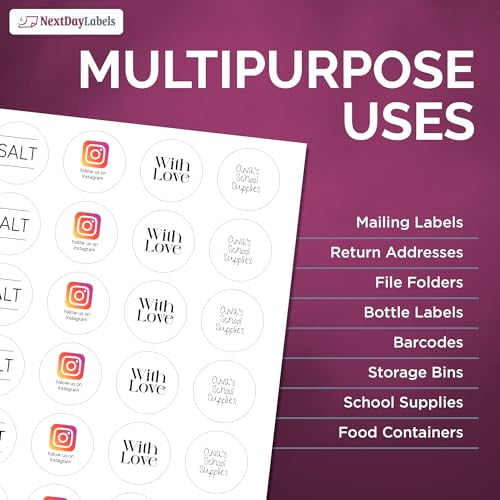 NextDayLabels – 1.66 Inch Round Labels - Round Sticker Labels for ...