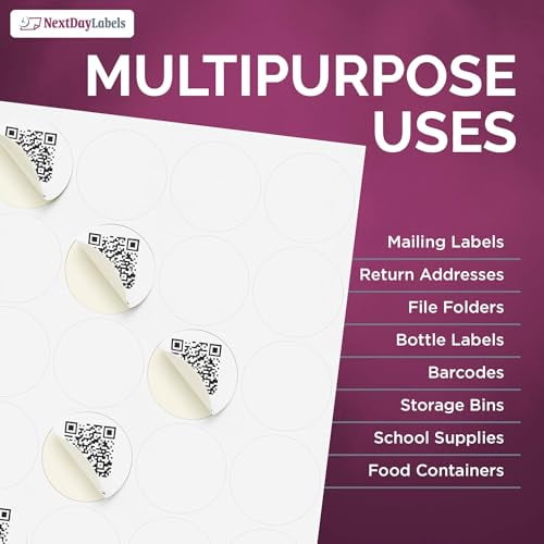 NextDayLabels - 2 Inch Round Labels - Round Sticker Labels for Printer ...