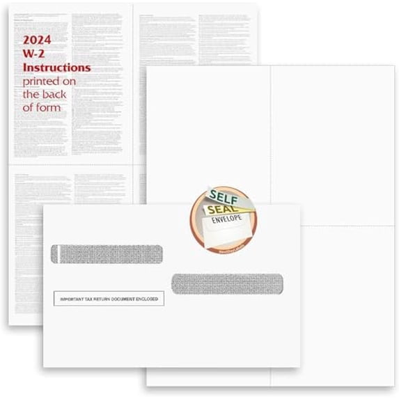NextDayLabels - W-2 Paper Forms 4-Up Version (25 Forms & Self Seal ...