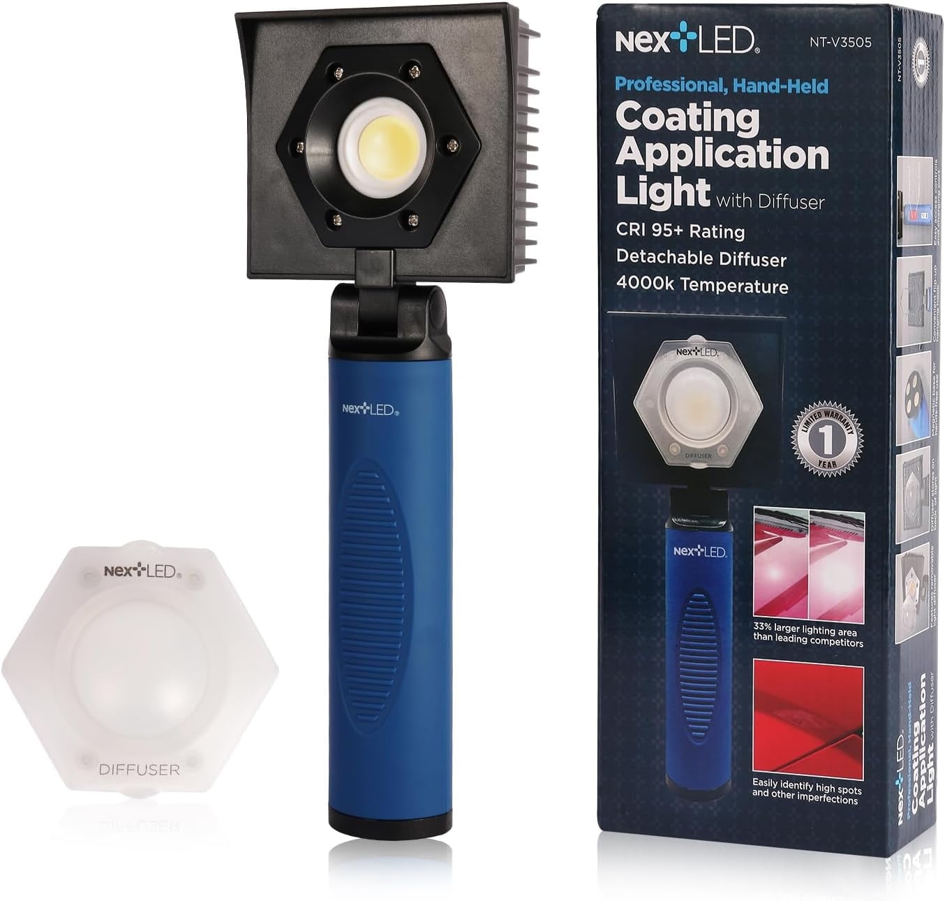 NextLED NT-V3505 Rechargeable Ceramic Coating Application Light, 1000 ...