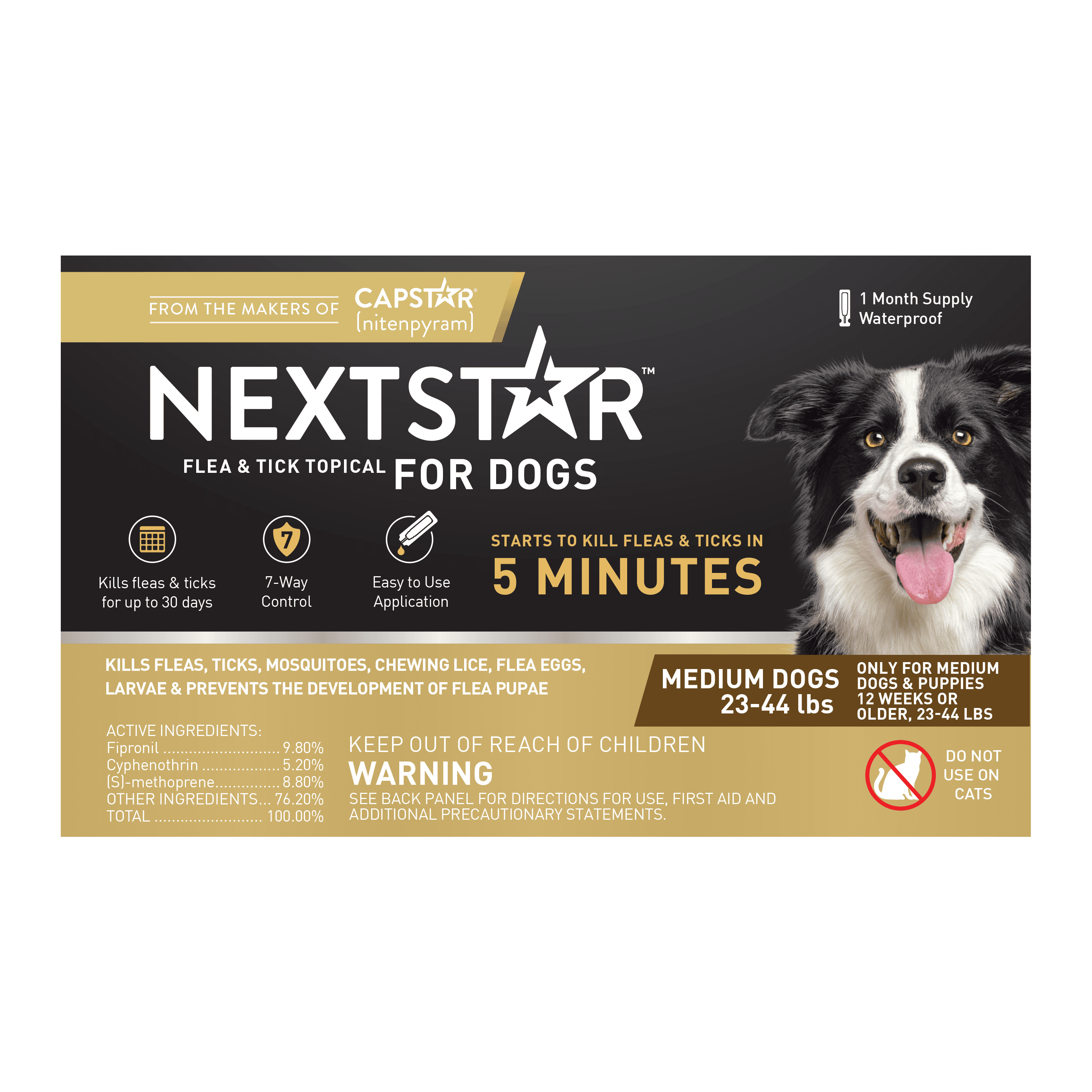 NextStar Flea & Tick Topical Prevention for Dogs 23-44 lbs, 1-Month ...