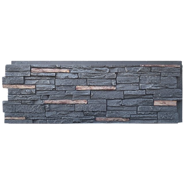 NextStone Faux Stone Siding Panel- Slatestone Large, Midnight Ash, DIY ...