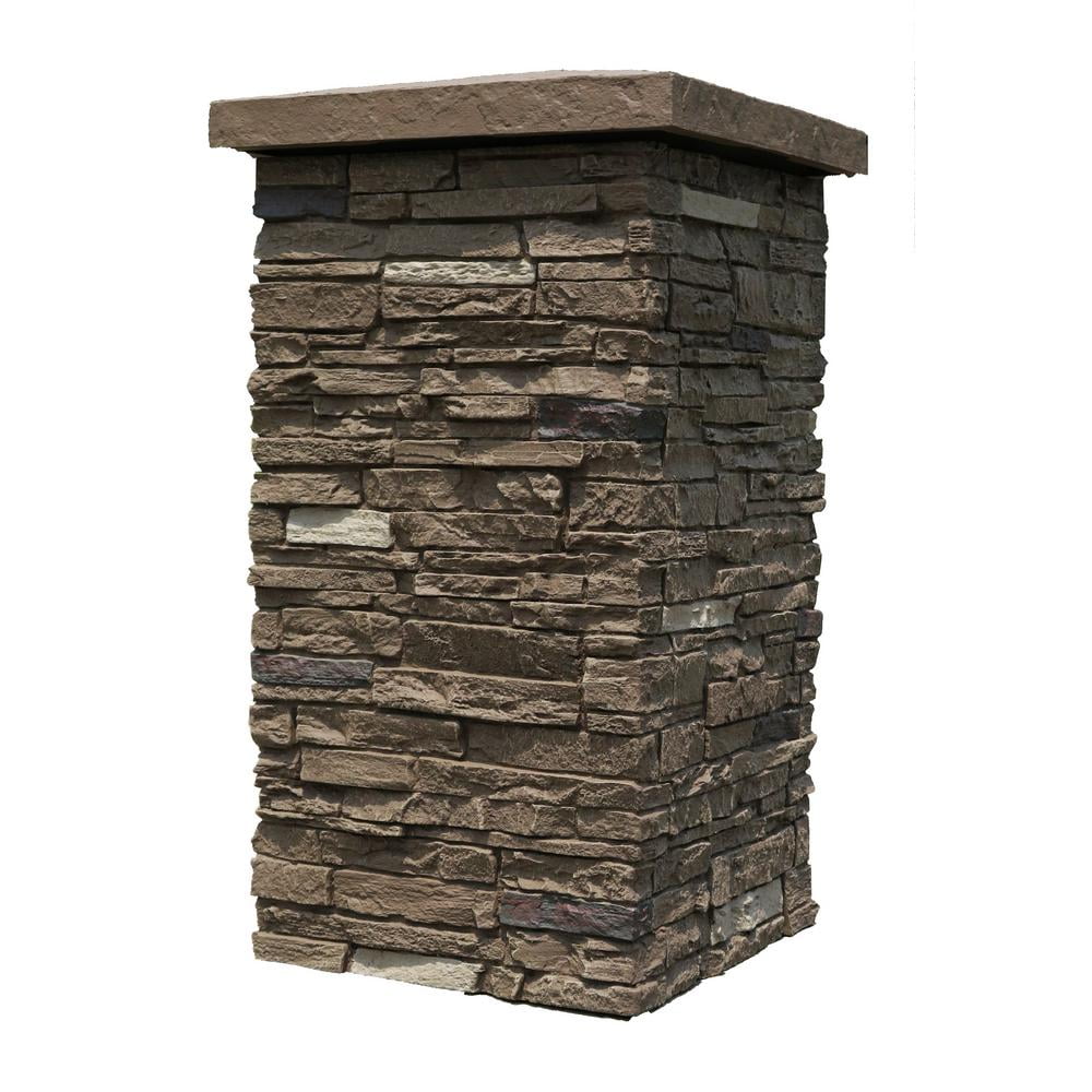 NextStone Faux Polyurethane Stone Column Wrap - Brunswick Brown ...