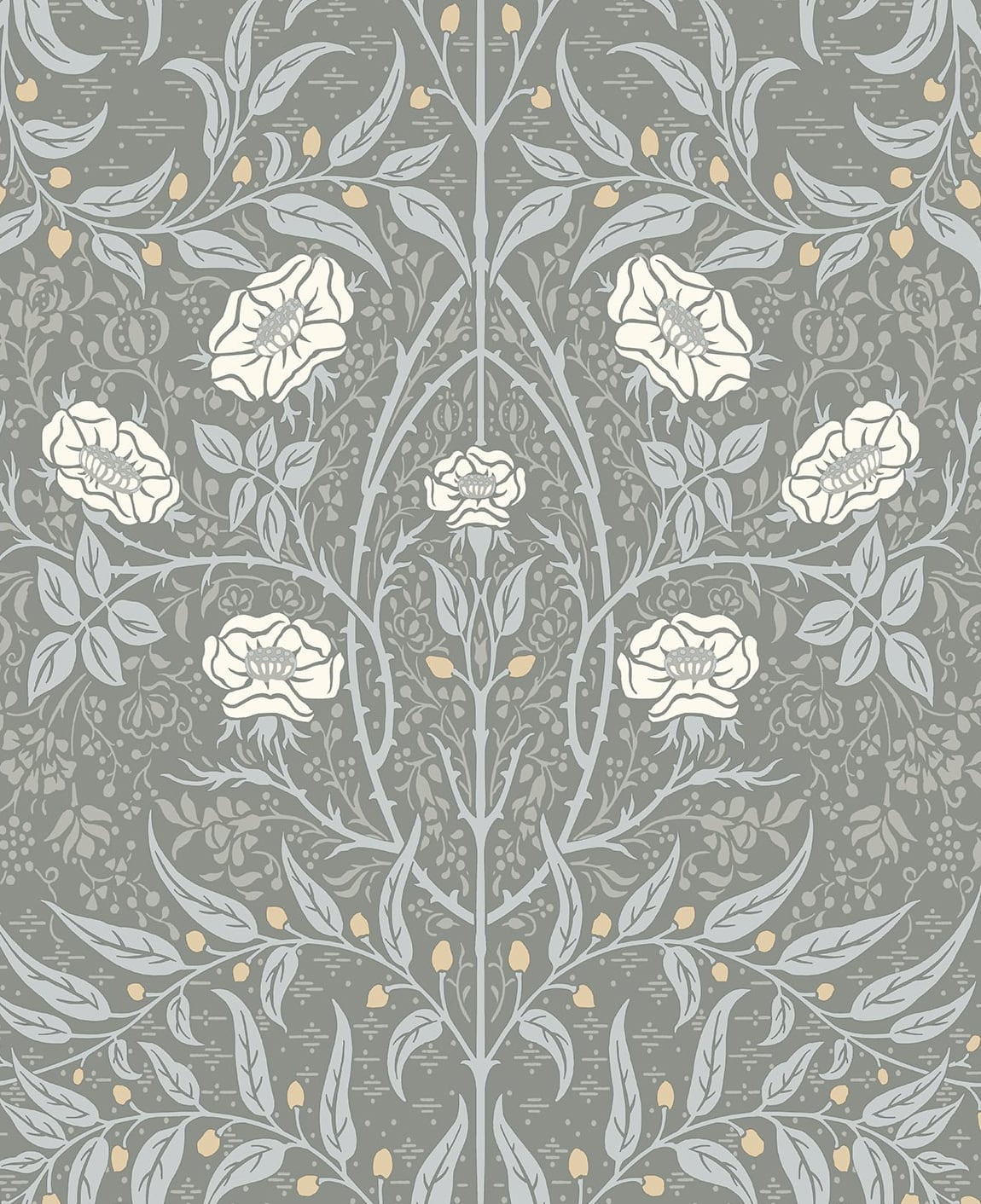 NextWall Alloy Grey Stenciled Floral Peel and Stick Wallpaper - Walmart.com