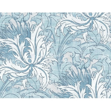 Chesapeake Patsy Blue Floral Prepasted Non Woven Blend Wallpaper, 20.5 ...