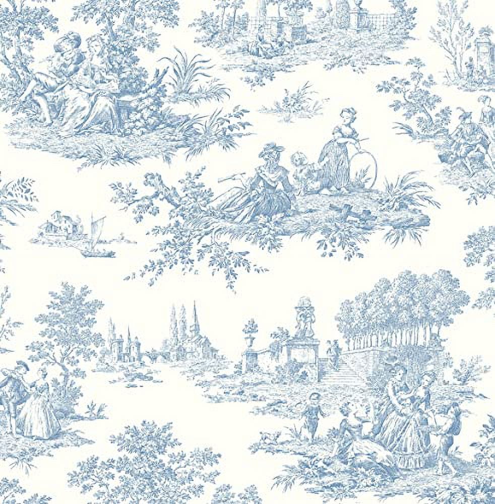 NextWall Chateau Toile Peel and Stick Wallpaper (Blue Bell) - Walmart.com