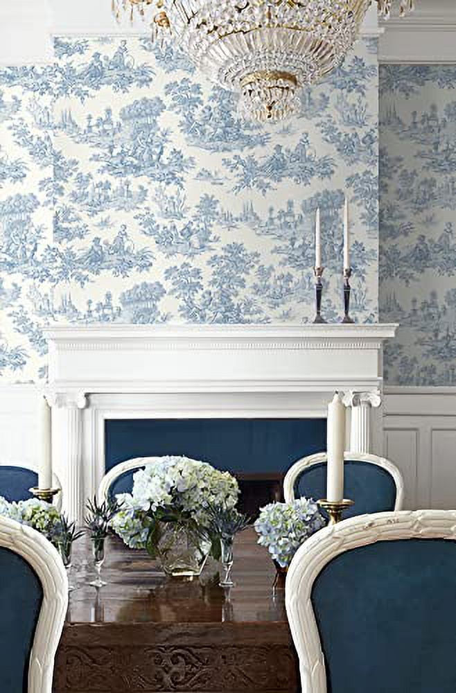 NextWall Chateau Toile Peel and Stick Wallpaper (Blue Bell) - Walmart.com