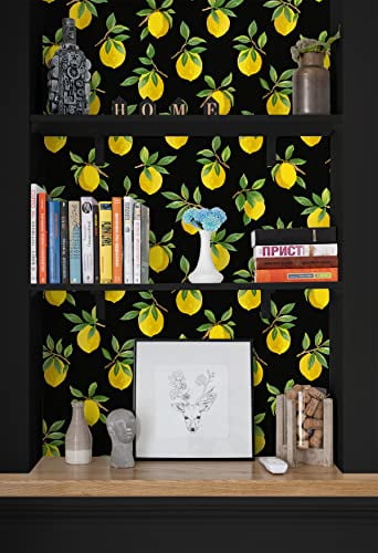 NextWall Daisy Bennett Designs Lemoncello Peel and Stick Wallpaper (Black) - Walmart.com
