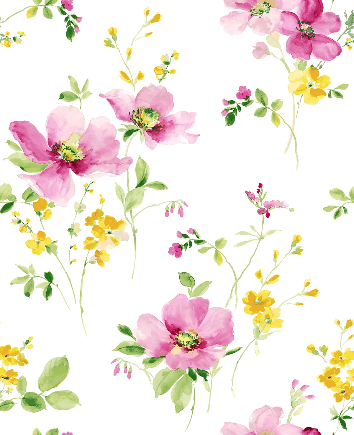 NextWall Inkwell & Blue Heather Watercolor Windflower Peel and Stick ...