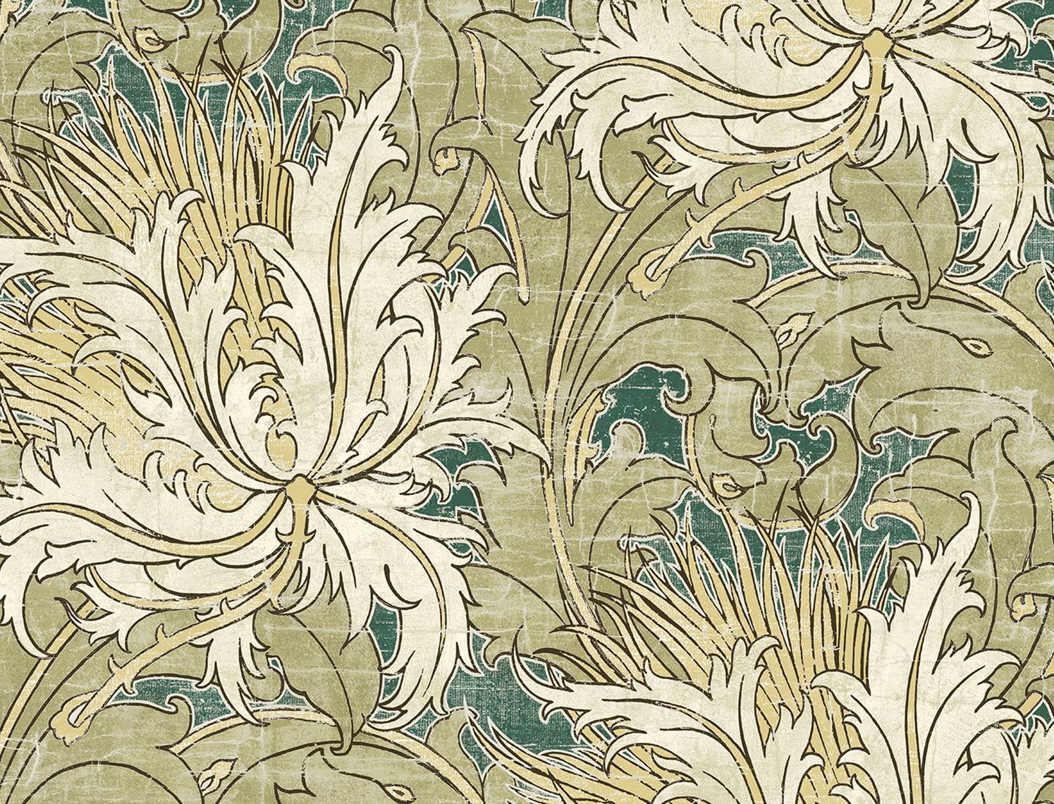 NextWall Self-Adhesive Juniper & Parchment Floral Folly Wallpaper, Peel ...