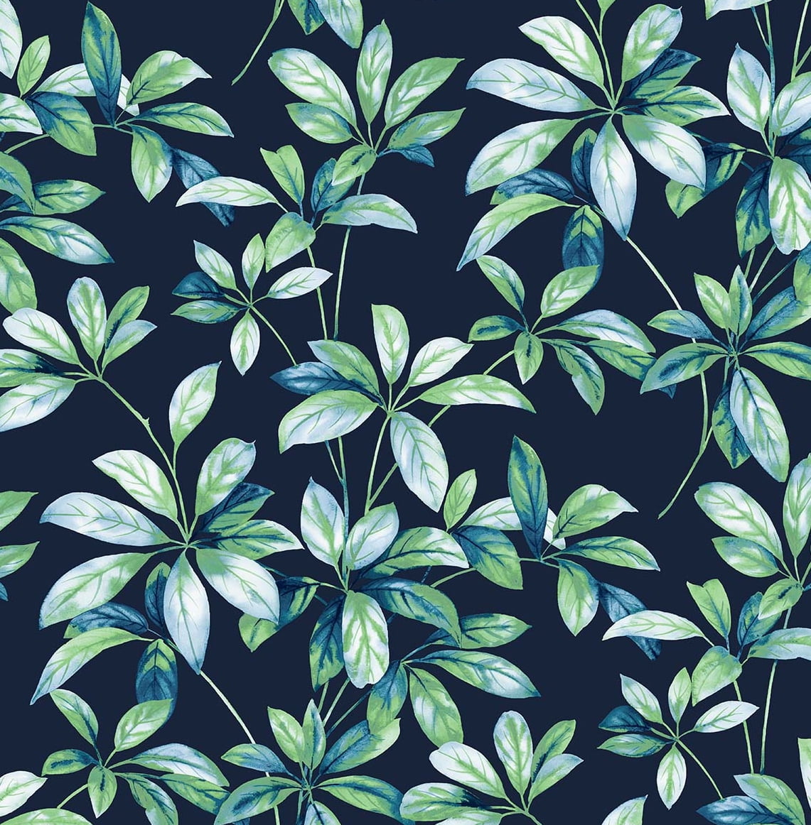 NextWall Leaf Trail Peel and Stick Wallpaper 20.5 in. W x 18 ft. L - Navy & Spearmint - Walmart.com