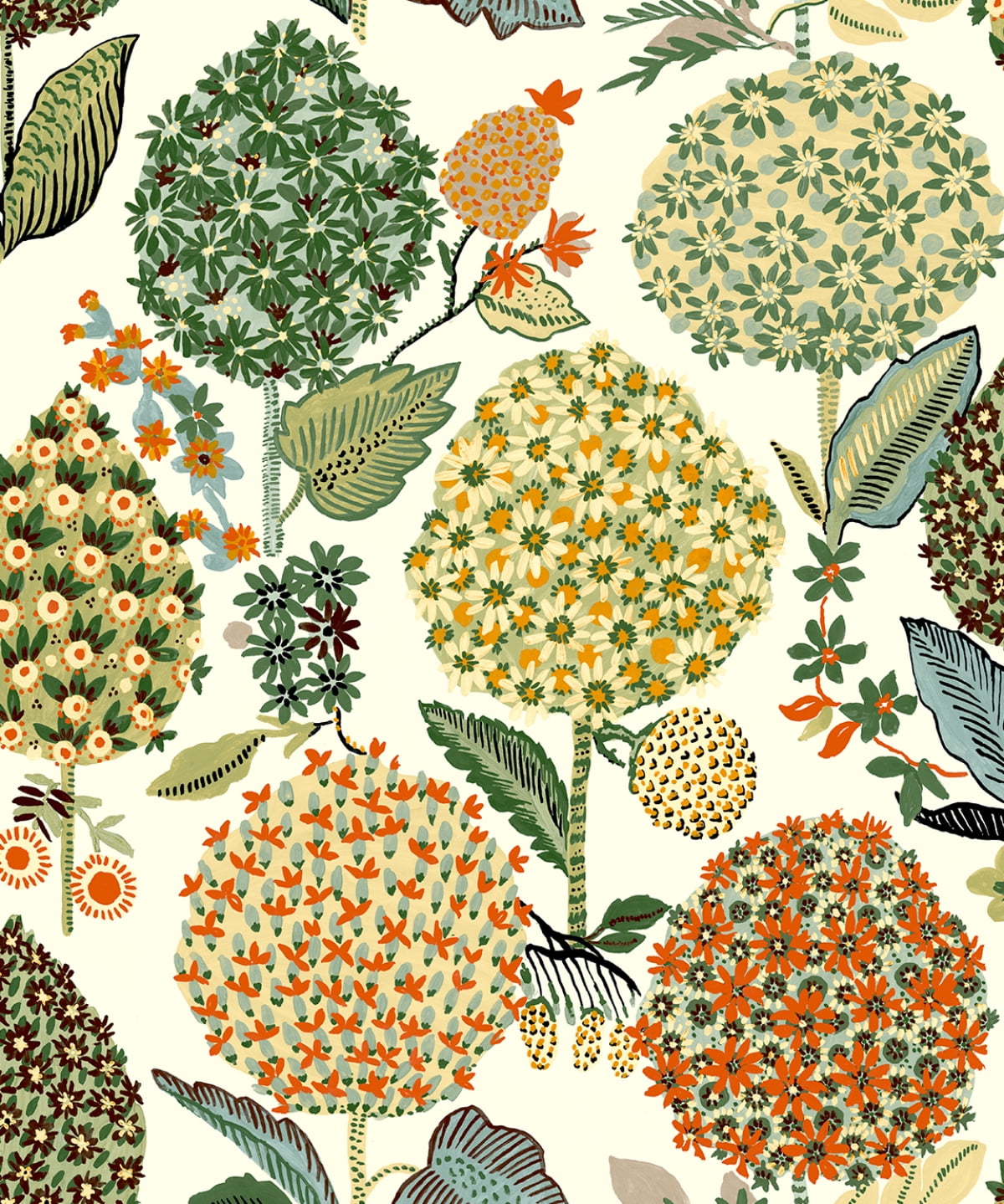 NextWall Melon & Spruce Blooming Bulbs Peel and Stick Wallpaper ...