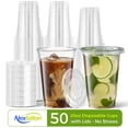 Nextation 50 Pack 20 oz Clear Plastic Cups with Lids (No Straws ...