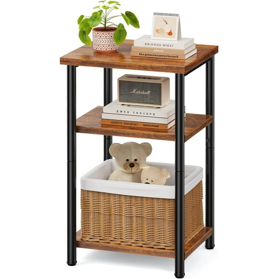 2/3-Tier End Table Side Tables with Adjustable Feet Small Nightstand ...