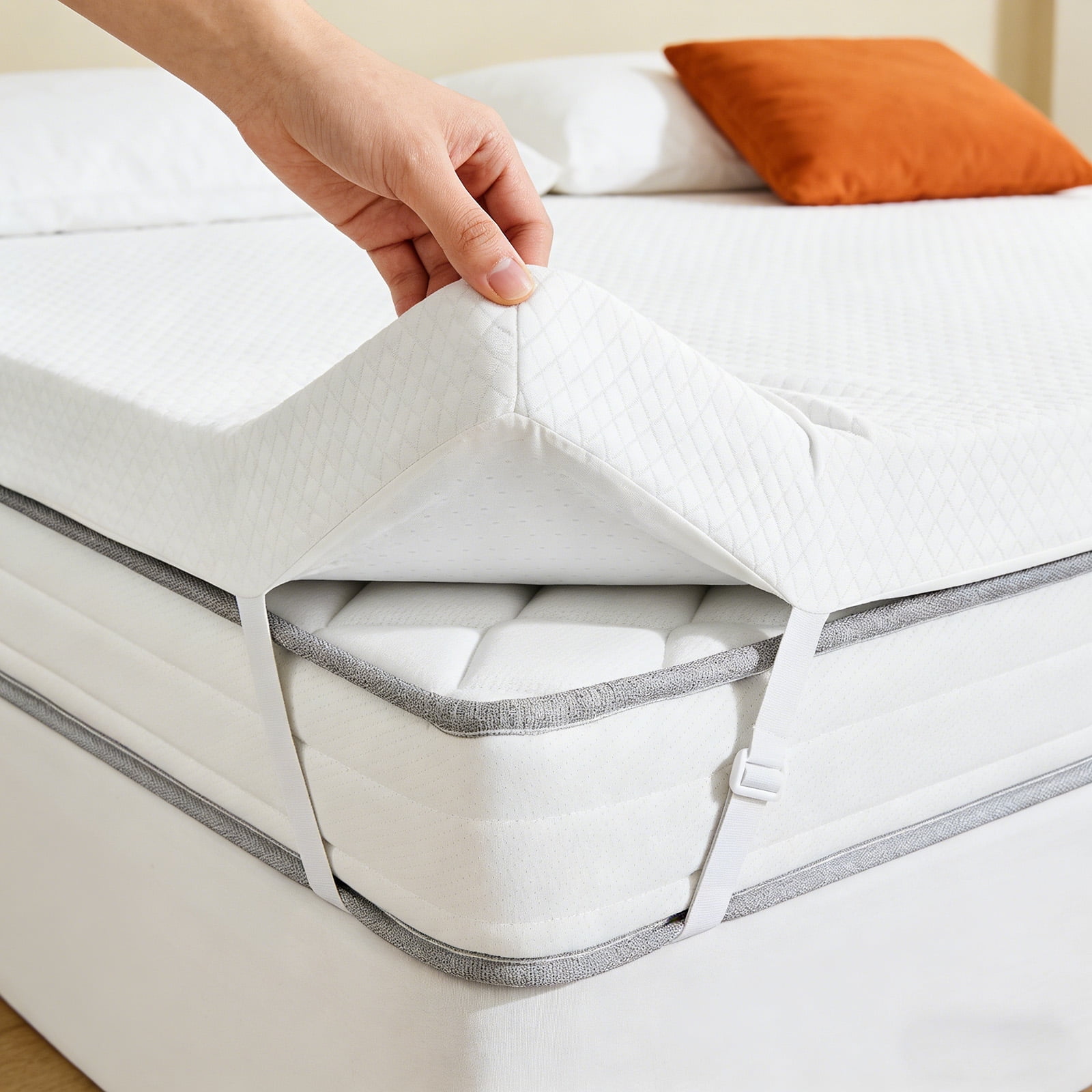 Nextay King Size Memory Foam Mattress Topper with Cooling Cover, 2 Inch ...