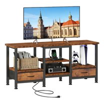 Tomnk TV Stand for 55 Inch TV, Entertainment Center with Power Outlet ...