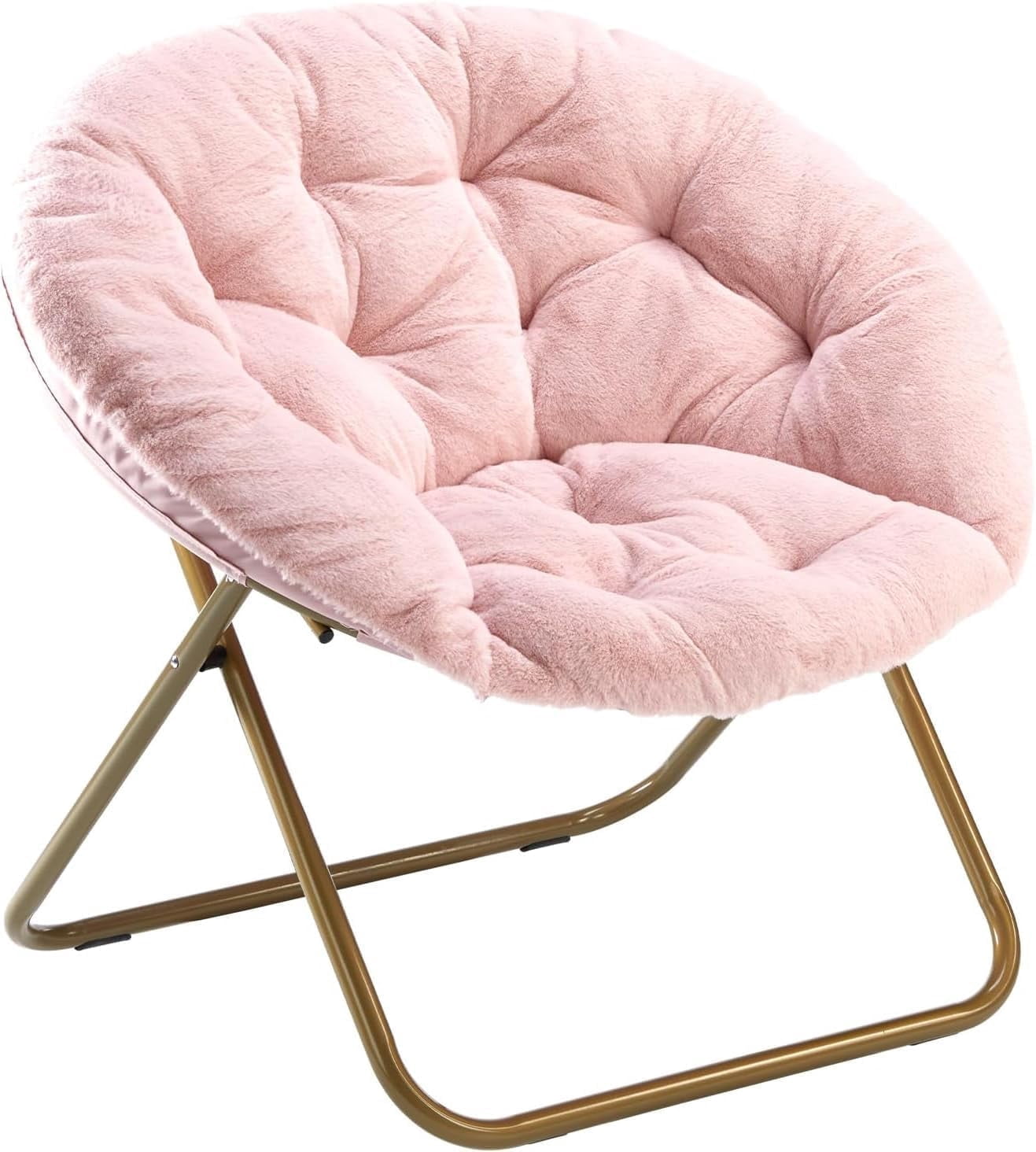 Nextay XL Comfy Saucer Chair, Folding Faux Fur Lounge Seat for Living ...