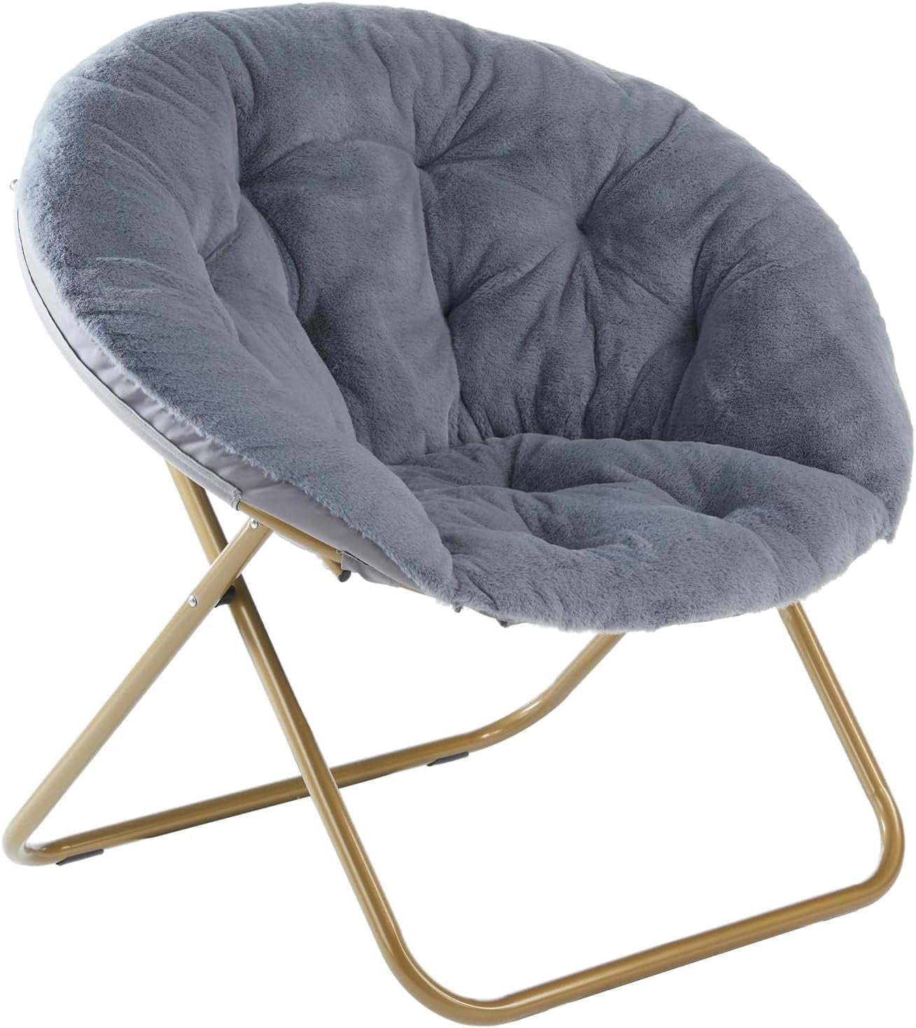 Nextay XL Comfy Saucer Chair, Folding Faux Fur Lounge Seat for Living ...