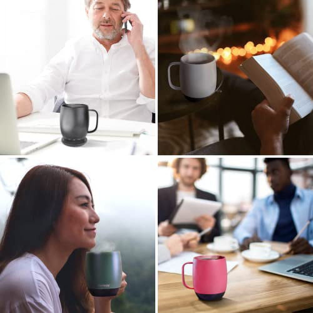 Nextmug - Temperature-Controlled, Self-Heating Coffee Mug (Black - 14 ...