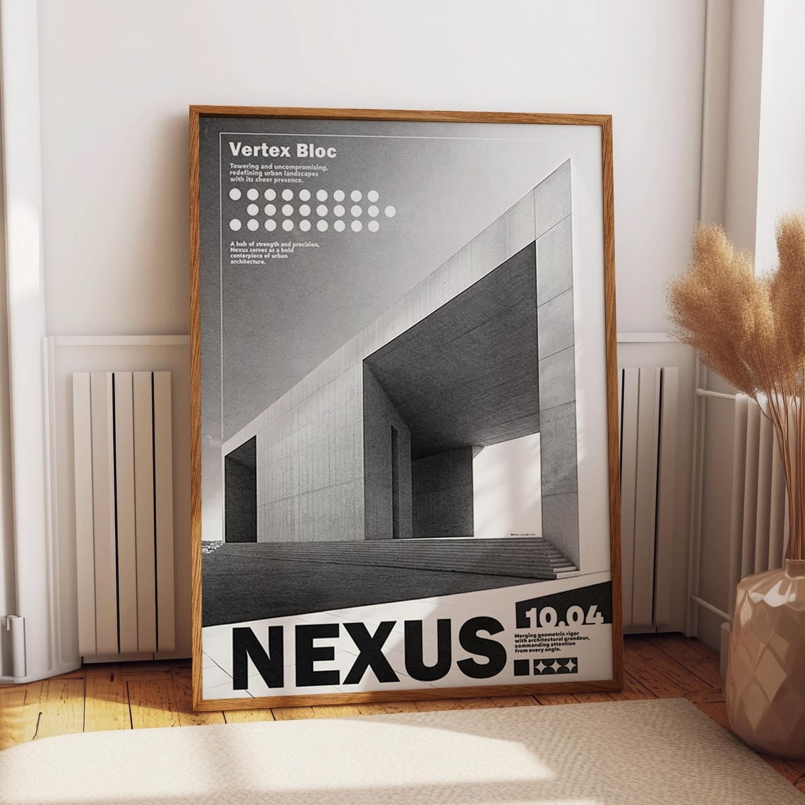 Nexus Brutalist Print - Geometric Concrete Architecture Exhibition ...