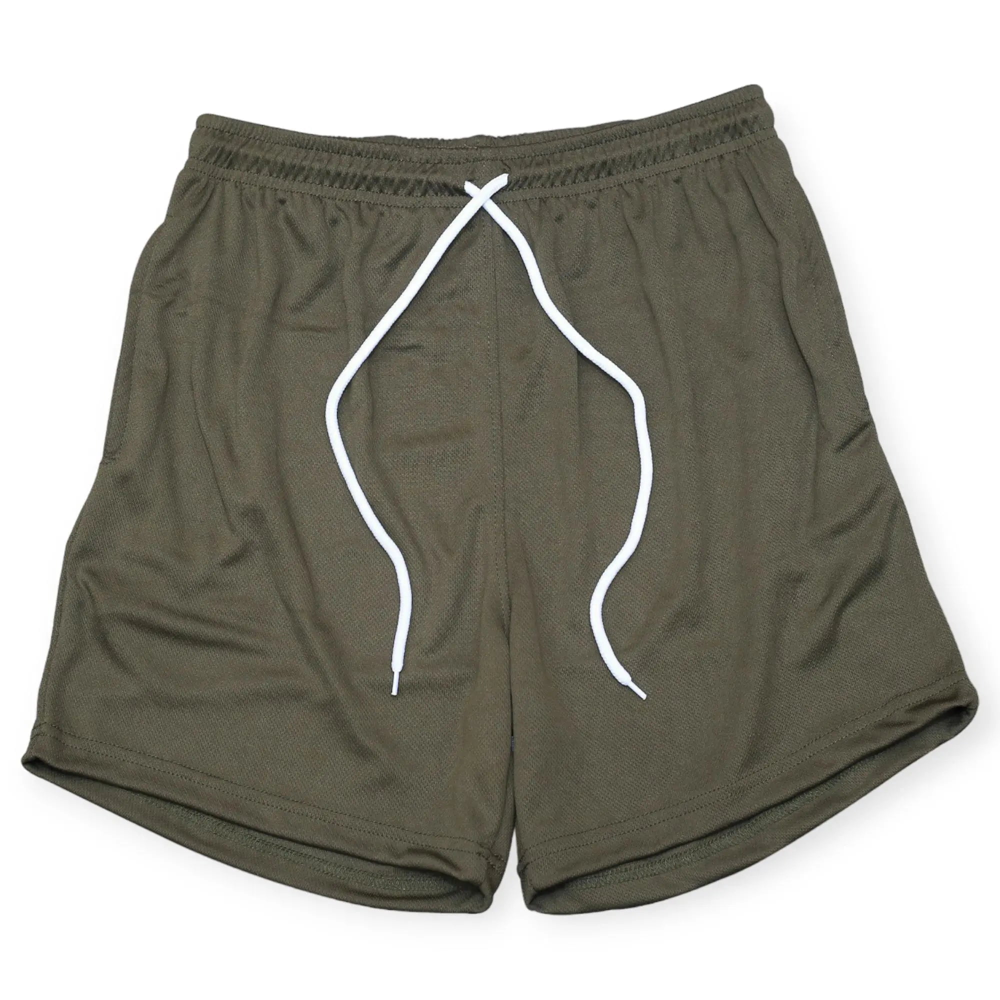 Nexus Clothing Men Basic Solid Mesh Breathable Mesh Shorts (Olive ...