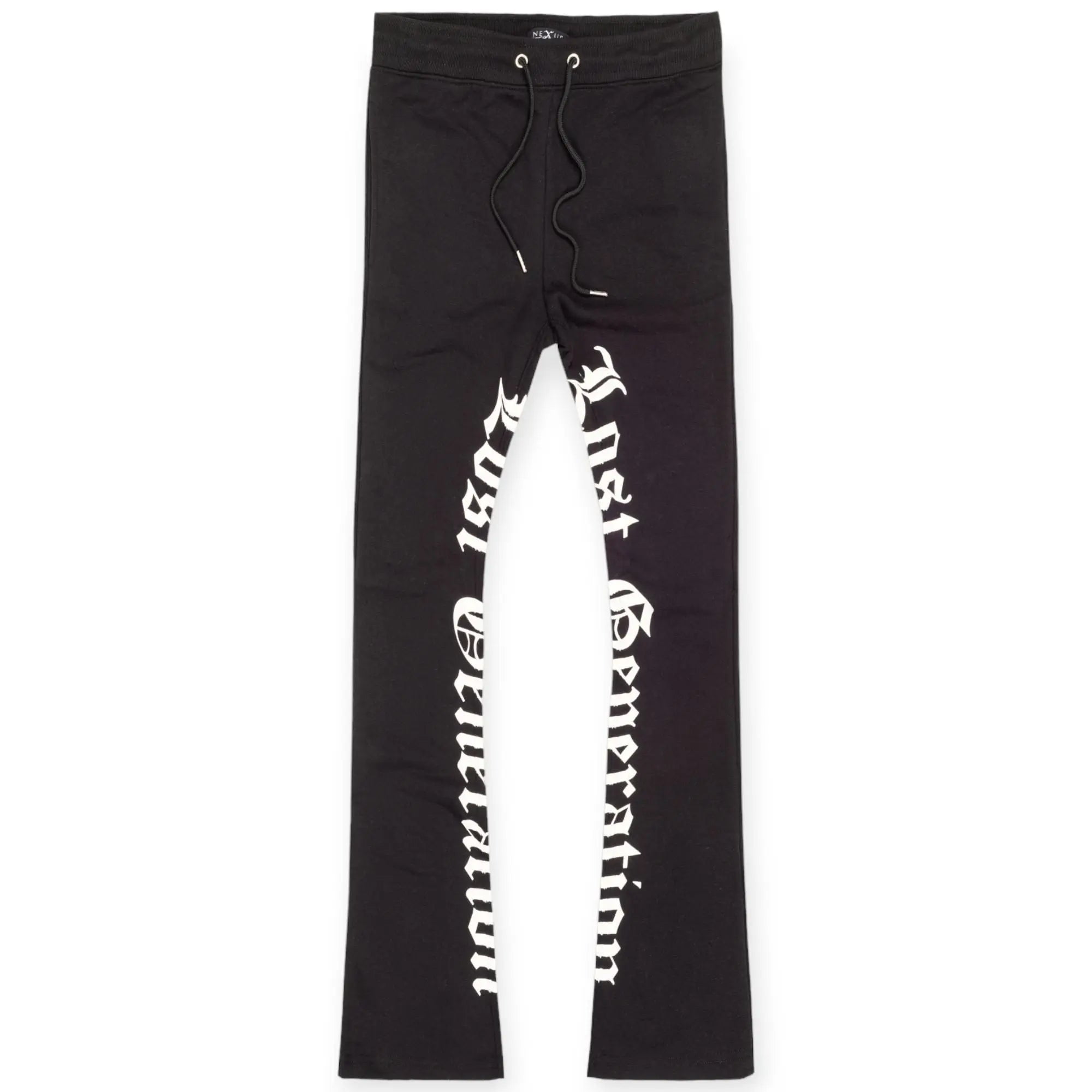 Nexus Clothing Men Lost Generation Stacked Sweatpants (Black White ...