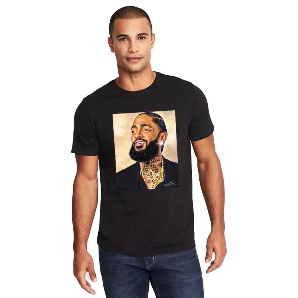 Nexus Clothing Men Nipsey Gold T-shirt (Black) - Walmart.com