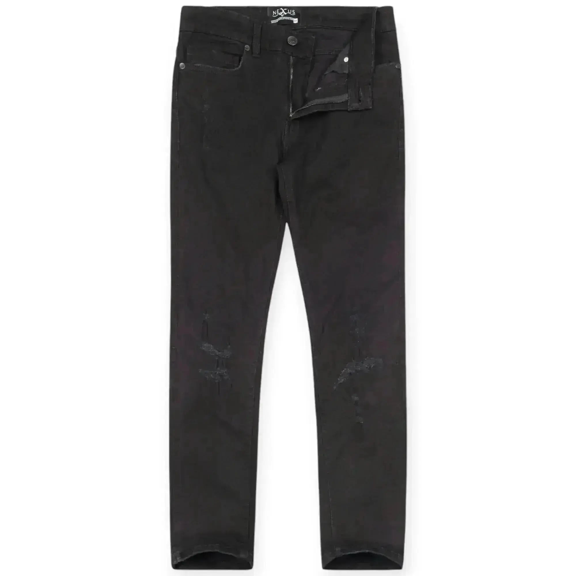 Nexus Clothing Men Super Skinny Ripped Denim Jeans (Black) - Walmart.com