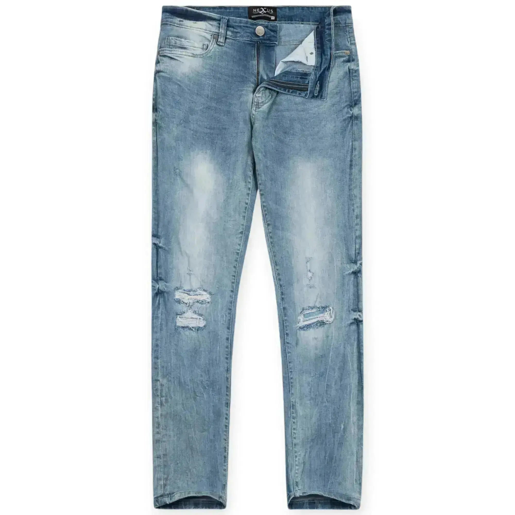 Nexus Clothing Men Super Skinny Ripped Denim Jeans (Sky Blue) - Walmart.com