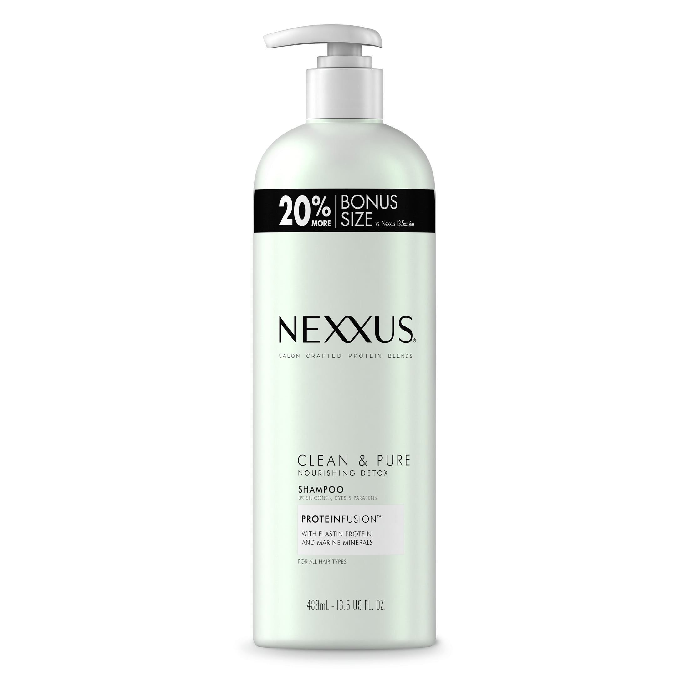 Nexxus Clean and Pure Daily Shampoo with Elastane Protein and Marine ...