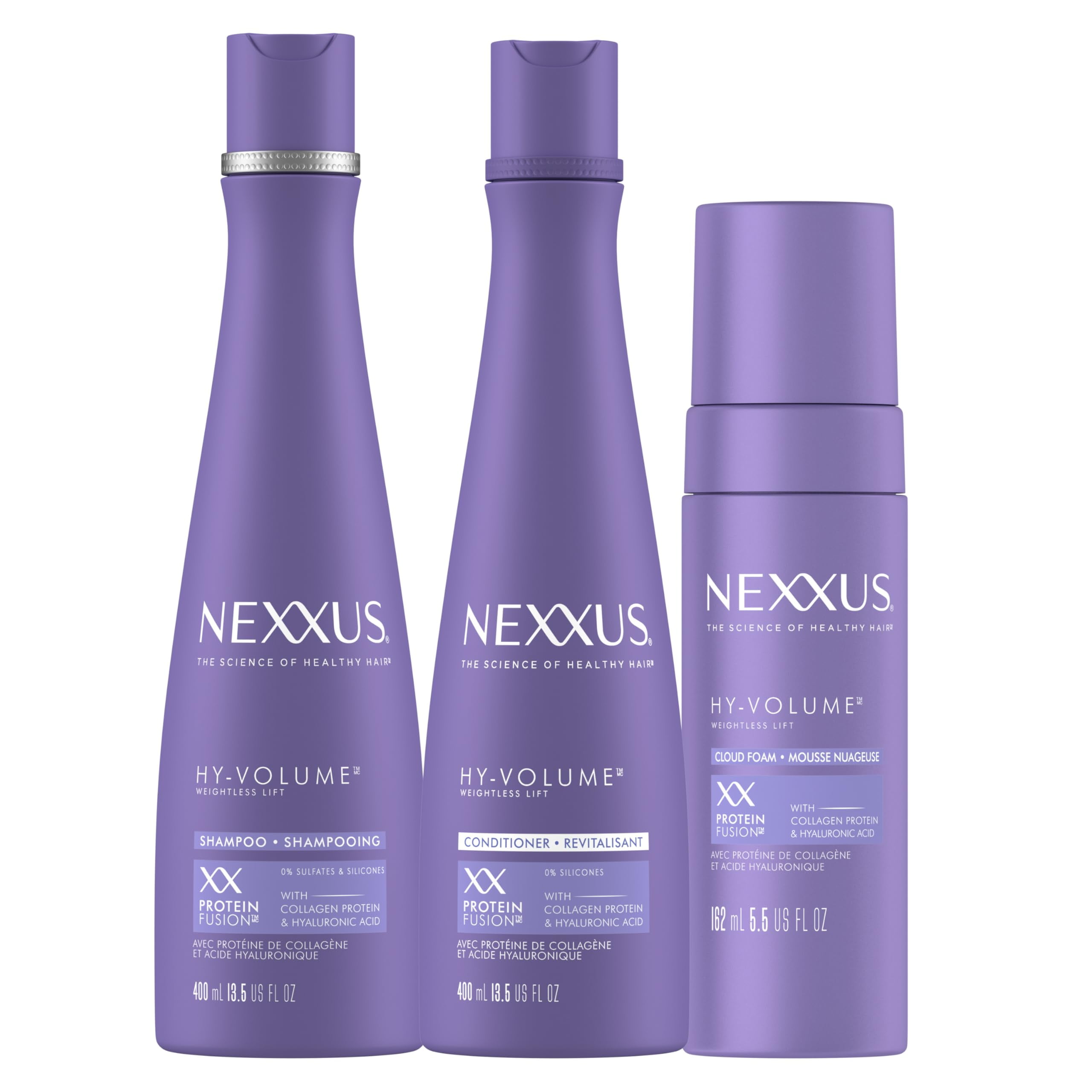 Nexxus HY-VOLUME Weightless Lift TMA2 Shampoo, Conditioner & Foam 3 ...