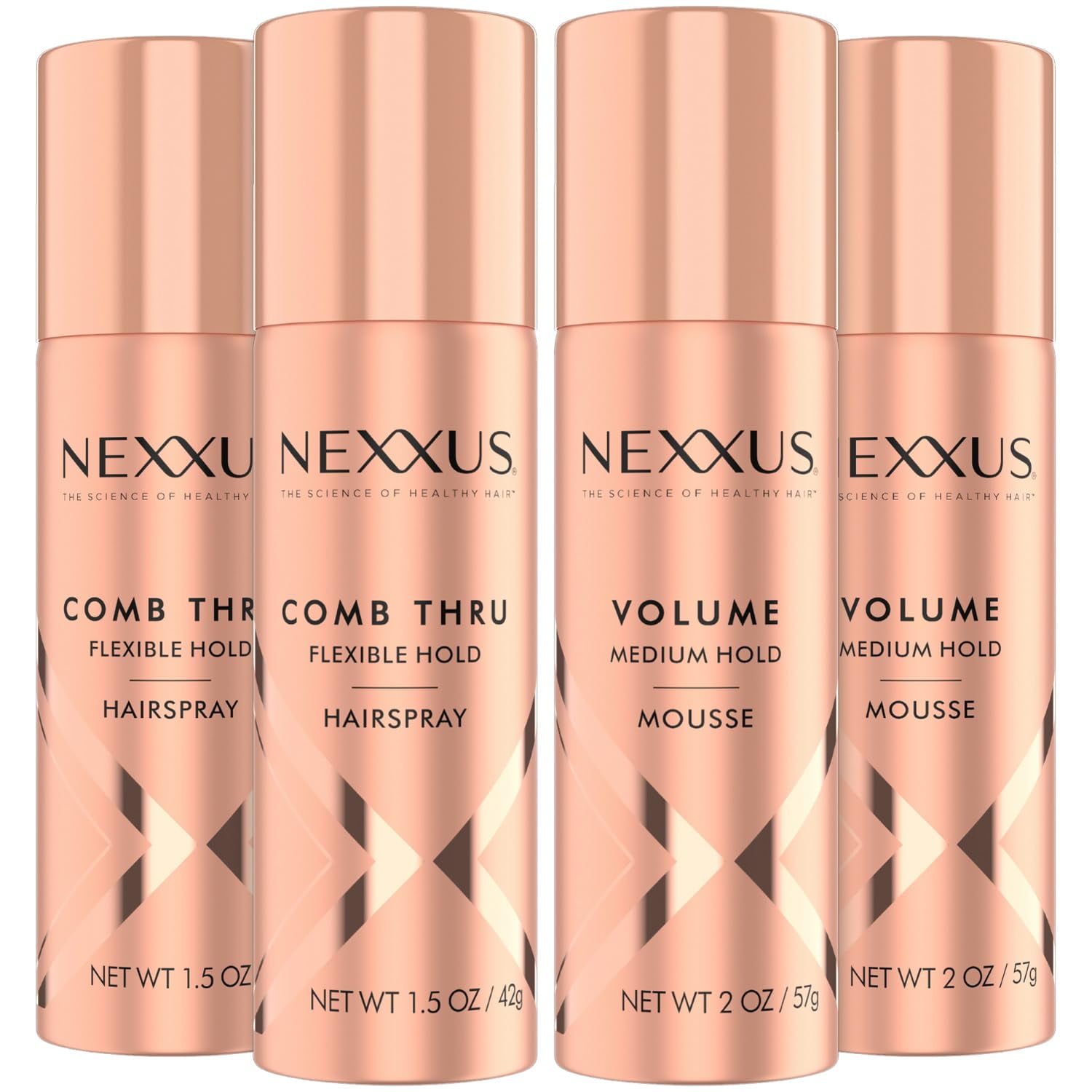 Nexxus Travel Hairspray and Mousse Bundle – Comb Thru Flexible Hold ...